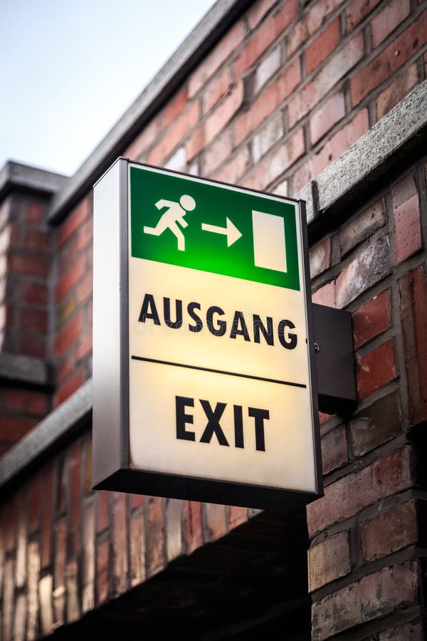 Ausgang/exit stock photo. Image of flee, emergency, directions - 61047704
