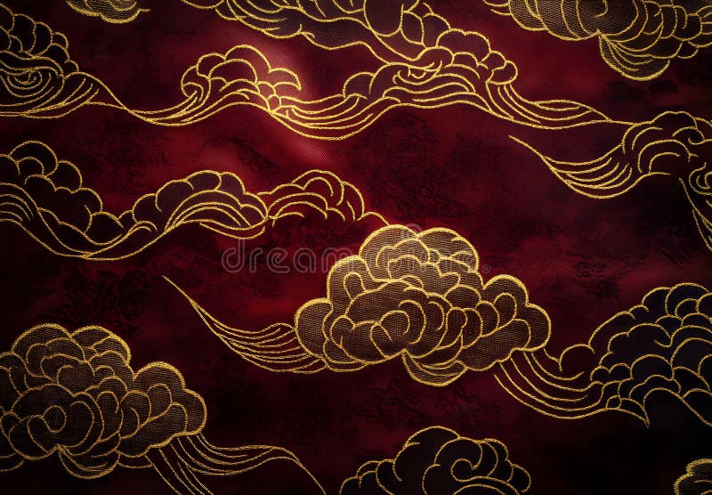 Auspicious Chinese Cloud Pattern Fabric Texture Stock Illustration ...