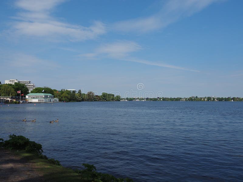Aussenalster (Outer Alster Lake) in Hamburg Stock Image - Image of ...