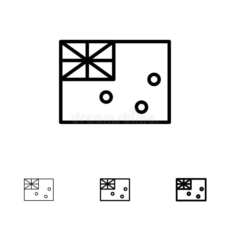 Aussie, Australia, Country, Flag Bold and Thin Black Line Icon Set ...