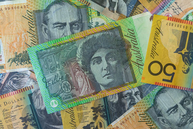 Aussie Currency Australian 50 100 Dollar Notes. Finance Saving Concept ...