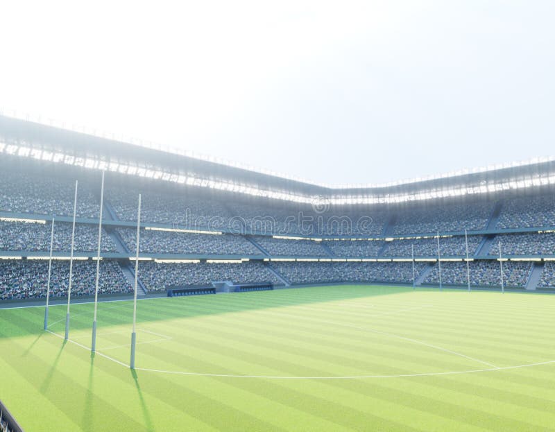 Aussie Rules Stadium and Ball Stock Illustration - Illustration of ...