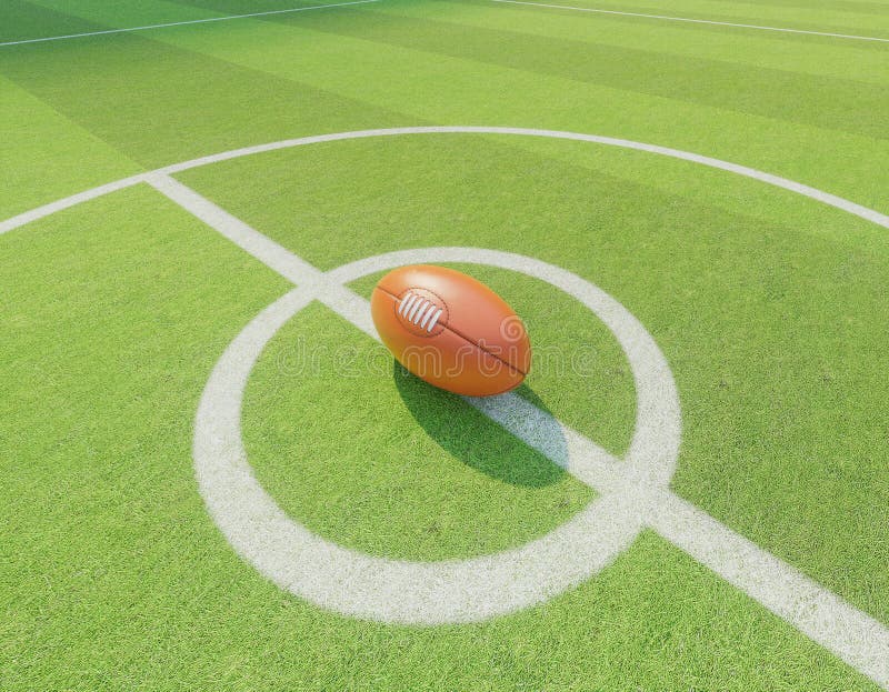 Aussie Rules Stadium and Ball Stock Illustration - Illustration of copy ...