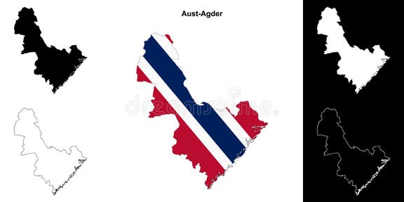 Aust-Agder outline map stock vector. Illustration of region - 356786003