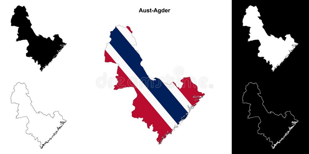 Aust-Agder outline map stock vector. Illustration of region - 356786003