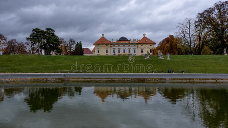 Austelitz, Slavkov Castle with Lagoon Stock Image - Image of castle ...
