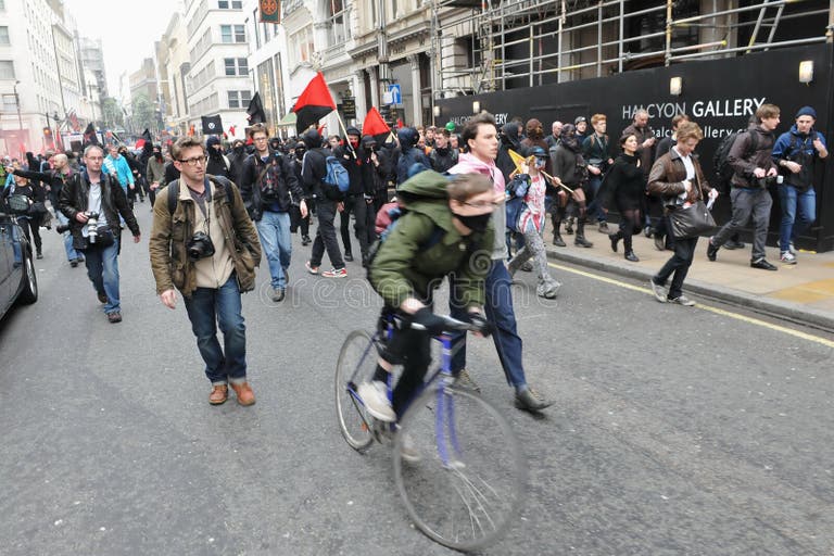 Austerity Protest in London Editorial Photo - Image of globalization ...