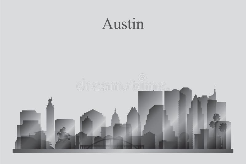 Austin City Skyline, Texas - Downtown of Austin, Cityscape Stock Vector ...