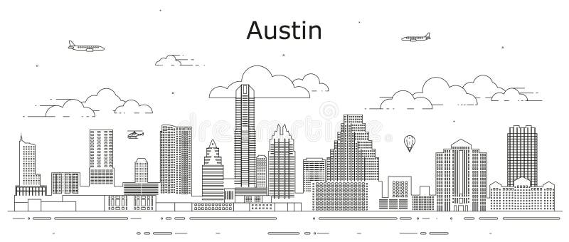 Austin Skyline Line Art Stock Illustrations – 93 Austin Skyline Line ...