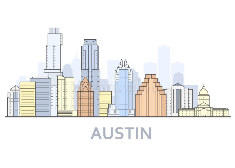 Austin Skyline Stock Illustrations – 330 Austin Skyline Stock ...