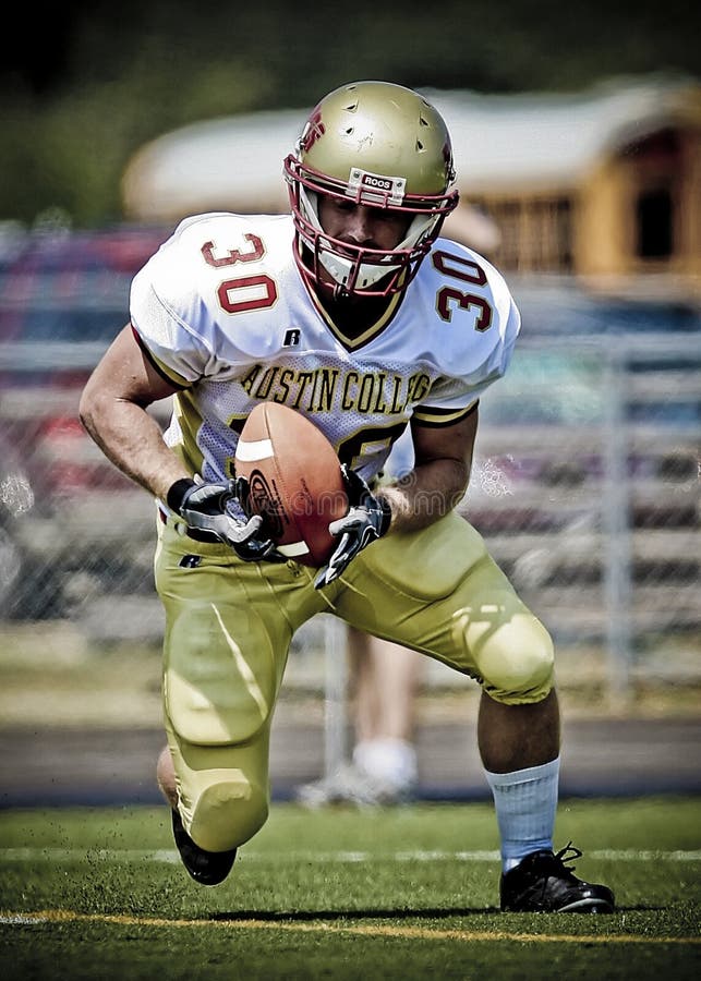 Austin College Football Player Running With Football Picture. Image ...