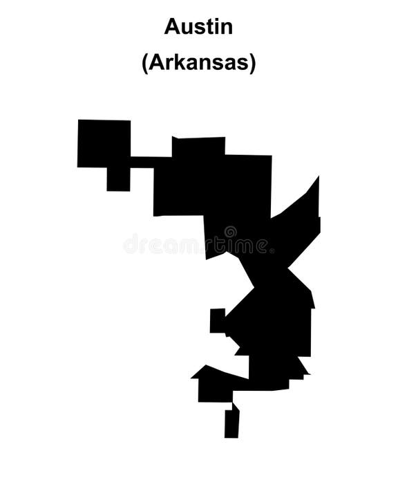 Austin outline map stock illustration. Illustration of area - 385904936