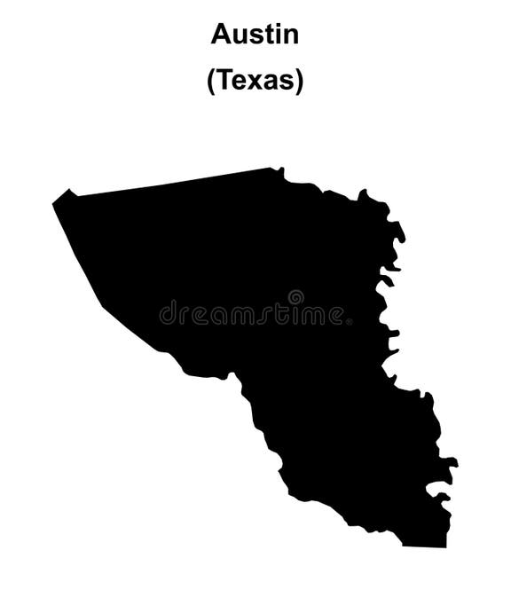 Austin outline map stock illustration. Illustration of county - 361790417