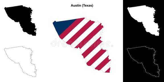 Austin outline map stock vector. Illustration of vector - 324145711