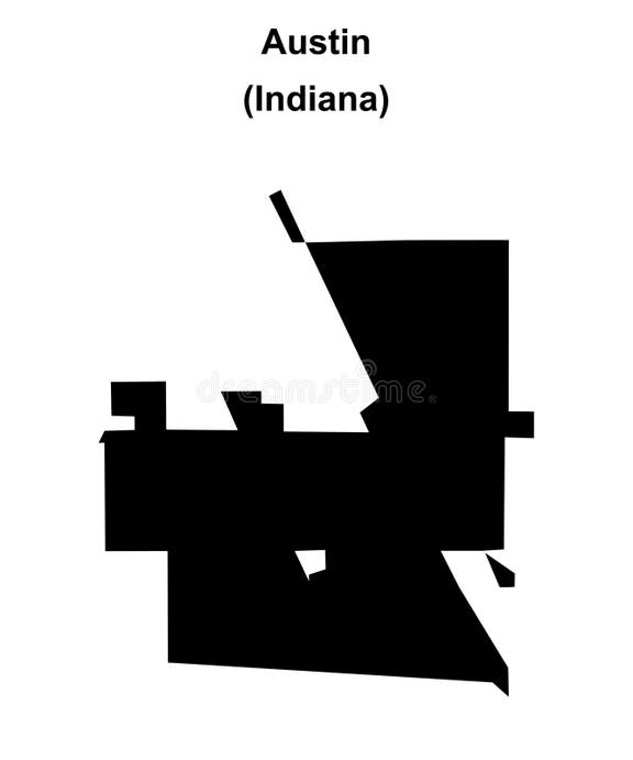 Austin outline map stock vector. Illustration of isolated - 387281839