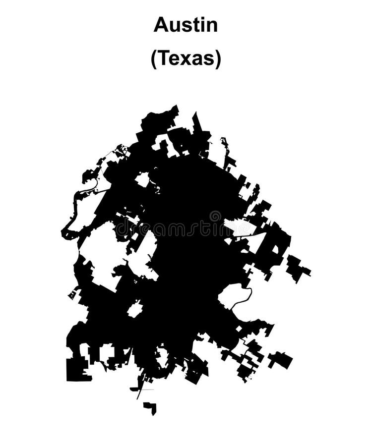 Austin outline map stock vector. Illustration of cartography - 357642148