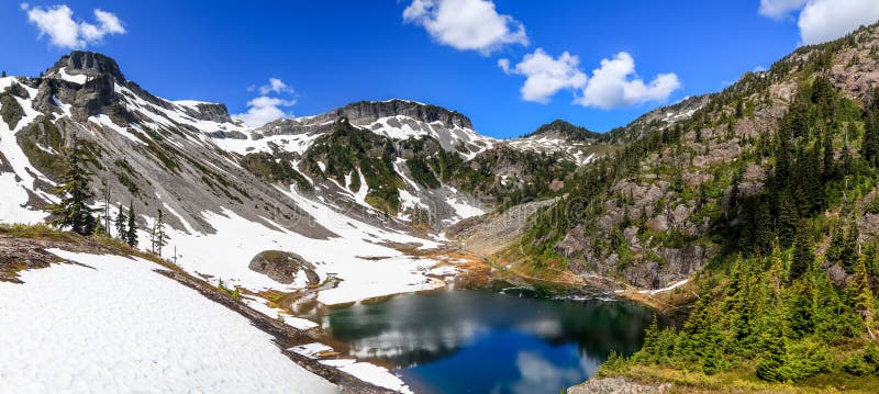 Austin Pass in Mount Baker Ski Area Stock Image - Image of evergreen ...