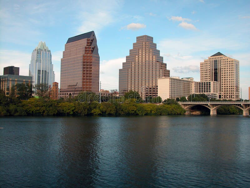 Austin Skyline mid day stock image. Image of austin, river - 1318401