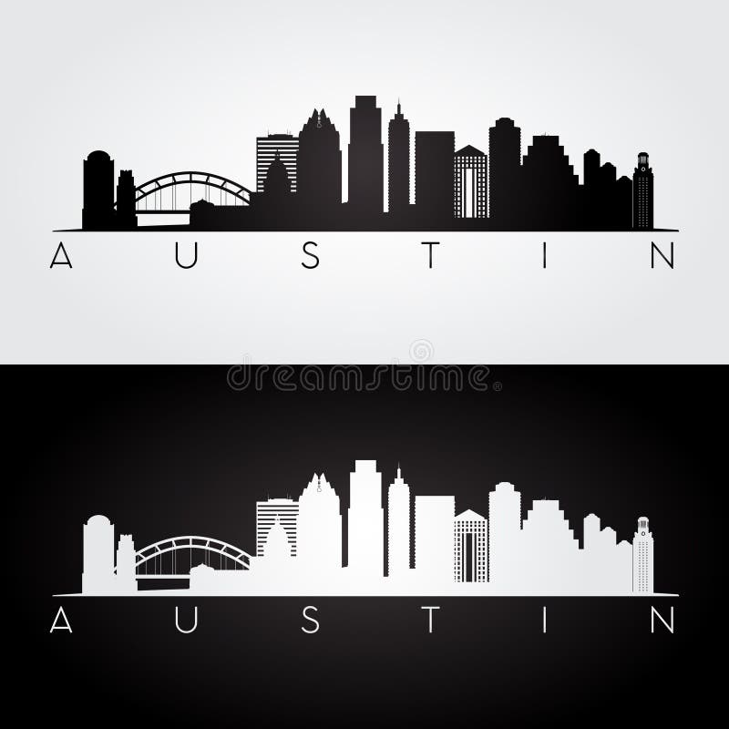 Austin skyline silhouette stock vector. Illustration of landscape ...