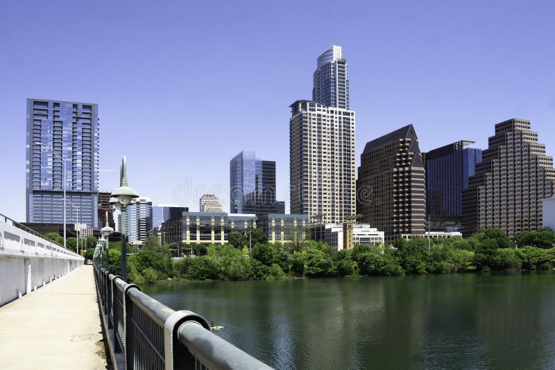 Austin Skyline in the Spring Stock Photo - Image of trees, river: 176580448
