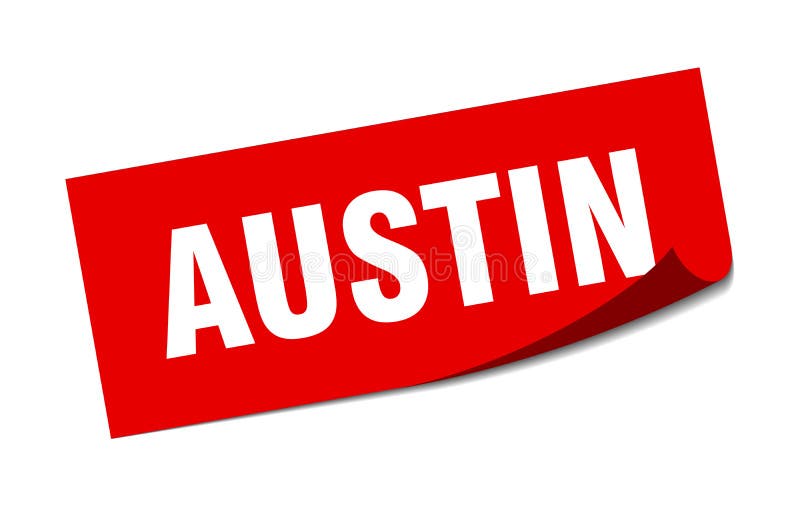 Austin Sticker. Austin Square Peeler Sign Stock Vector - Illustration ...