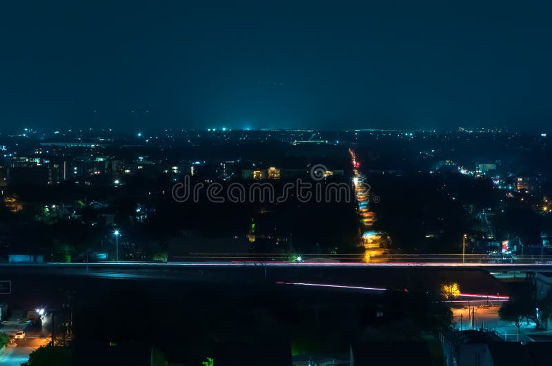 Austin Texas Busy Highways at Night Stock Photo - Image of road ...