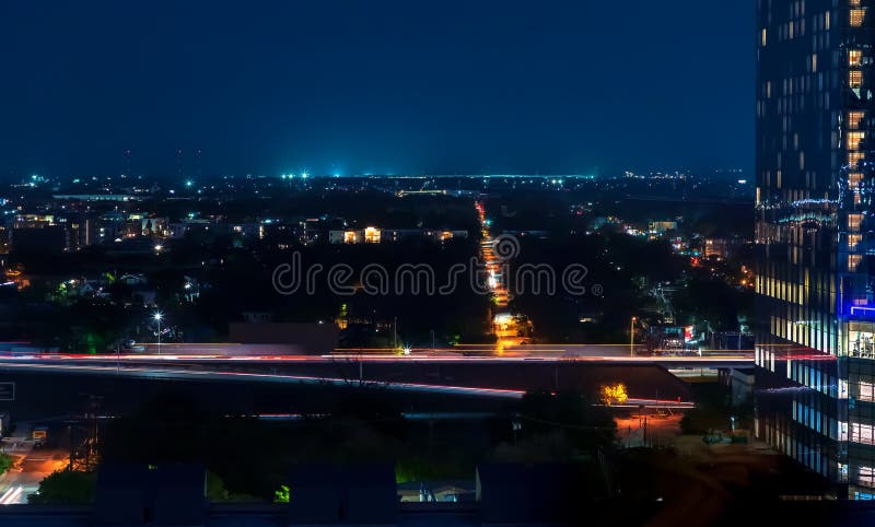 Austin Texas Busy Highways at Night Stock Image - Image of landscape ...