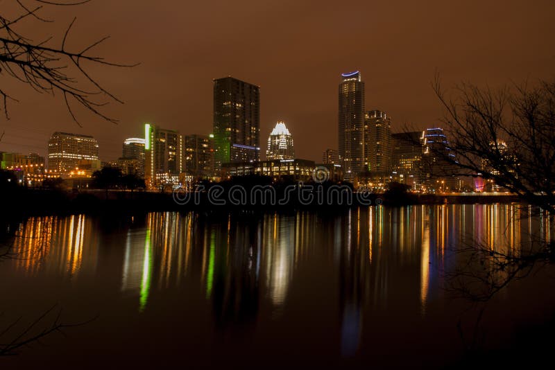 Austin, Texas, Night Scenes Stock Image - Image of dark, effect: 52727707