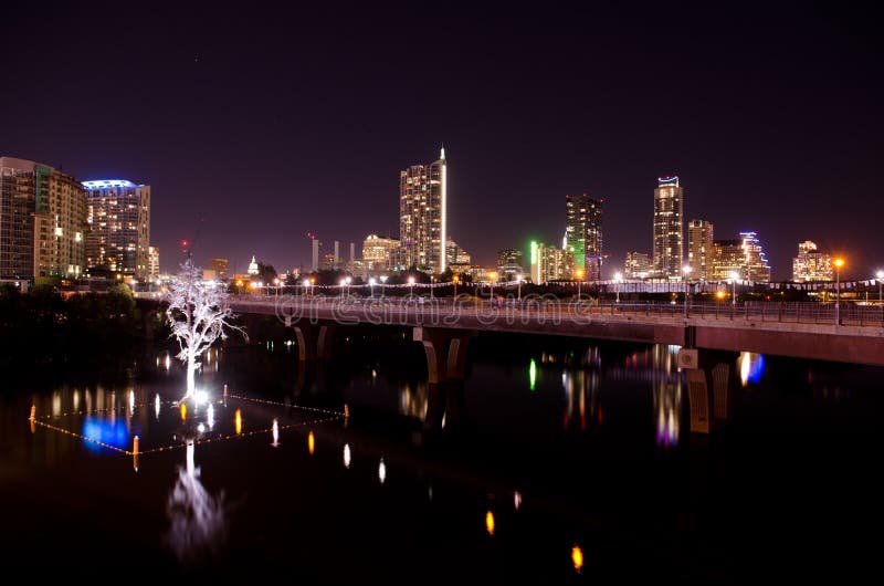 Austin Texas by night editorial stock photo. Image of architecture ...
