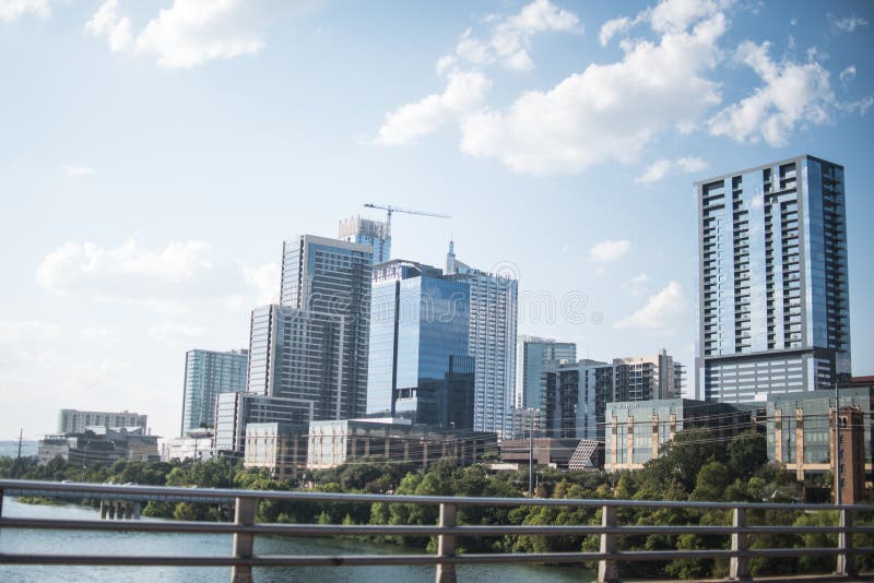Austin, Texas skyline stock image. Image of bridge, cityscape - 256836913