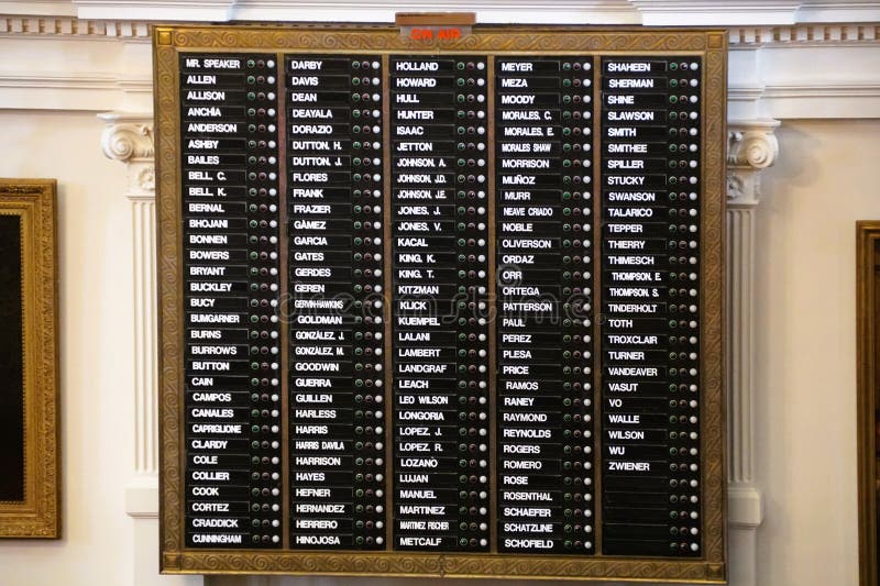 Austin, Texas, U.S.a - April 9, 2024 - the Voting Board in the House of ...