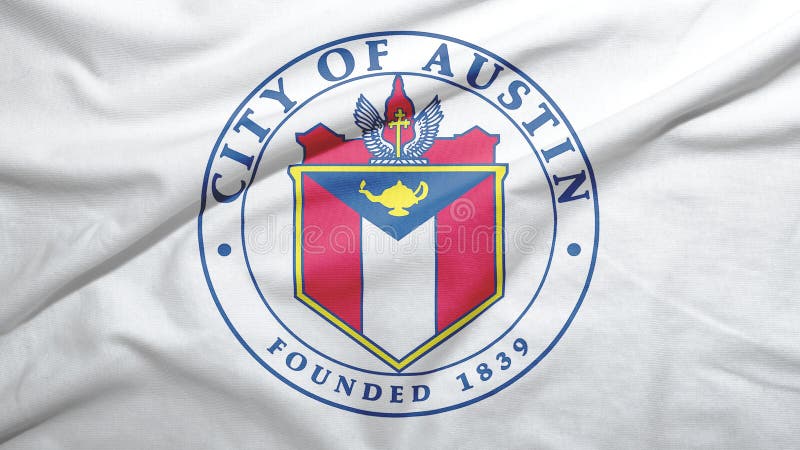 Austin of Texas of United States Flag Waving on the Top Stock Image ...