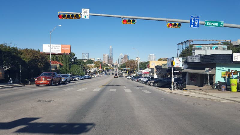 Austin, TX city view editorial photo. Image of stoplights - 89134236