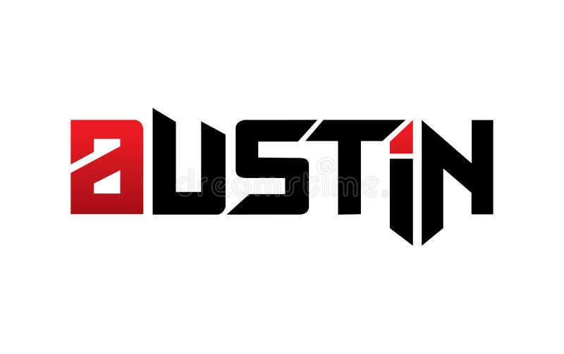 Austin Typography Design Vector Stock Vector - Illustration of label ...