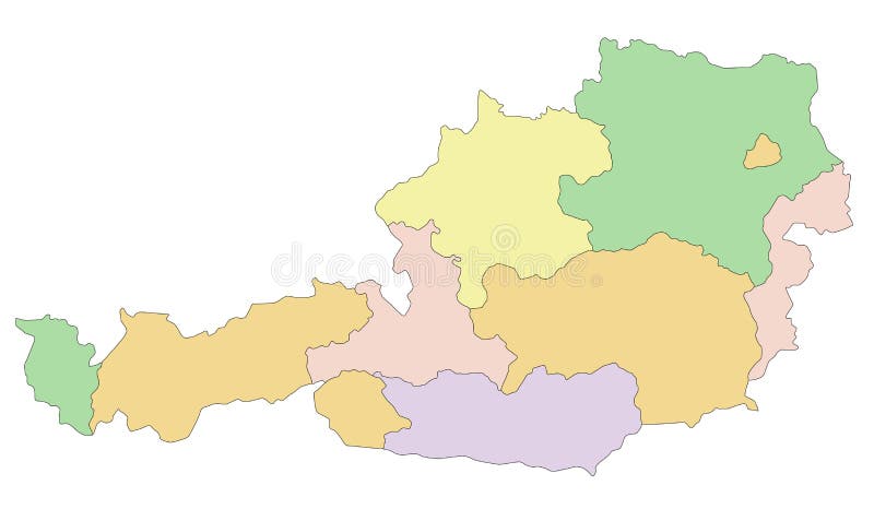 Austria - Highly Detailed Editable Political Map. Stock Vector ...