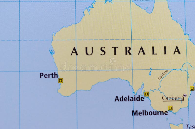 De kaart van Australië stock afbeelding. Afbeelding bestaande uit macro ...