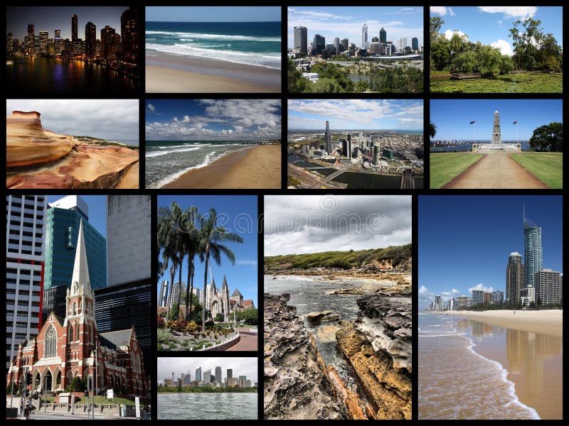 Collage de Perth foto de archivo. Imagen de australia - 76896608