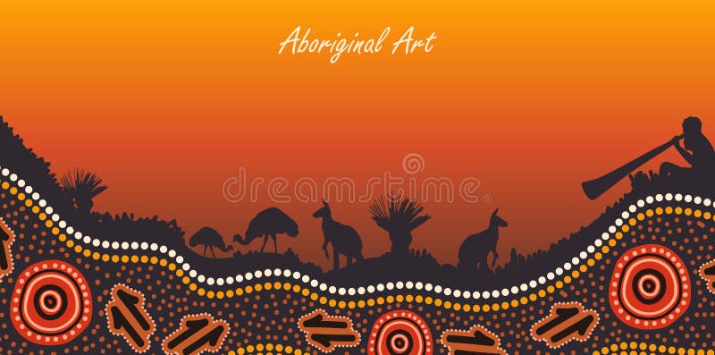 Australia Aboriginal Poster Design Stock Illustration - Illustration of ...