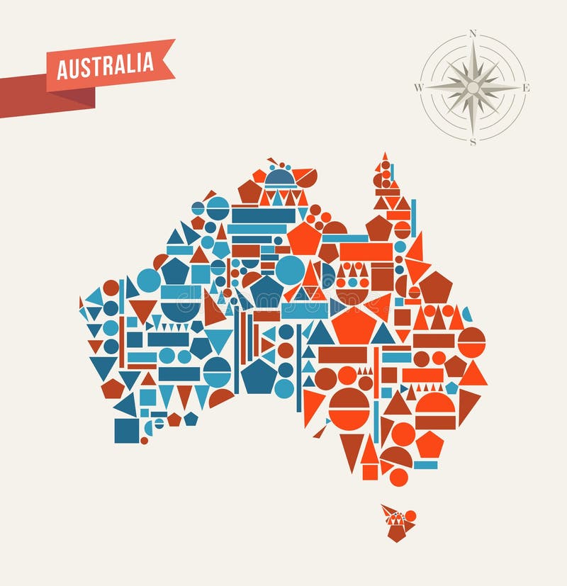 Australia abstract map stock vector. Illustration of australia - 32692820