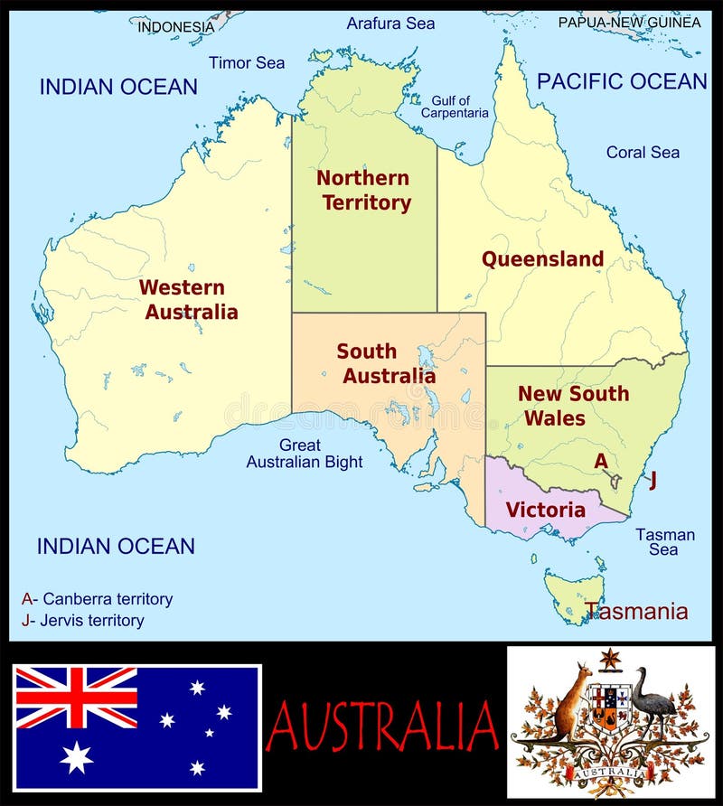 Australia Administrative Divisions Stock Illustration - Illustration of ...