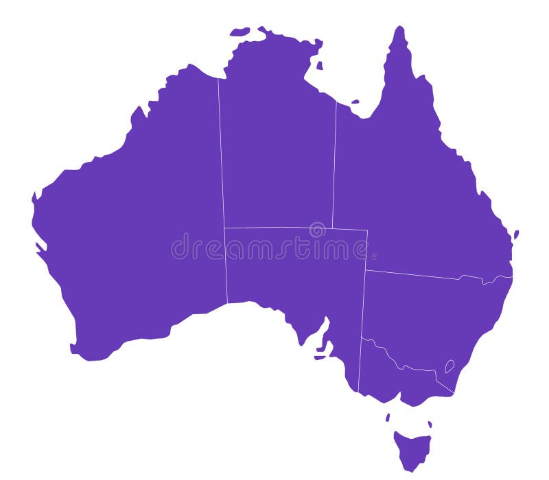 Australia Administrative Map. State Map of Australia, Blank Map, Empty ...