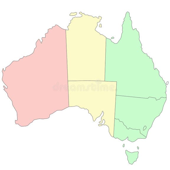 Australia Administrative Map on White Background Stock Illustration ...
