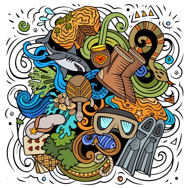 Australia Cartoon Vector Doodle Illustration Stock Image - Image of ...