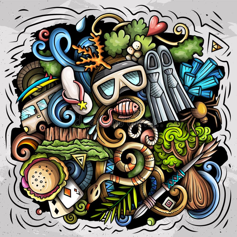 Australia Cartoon Vector Doodle Illustration Stock Illustration ...