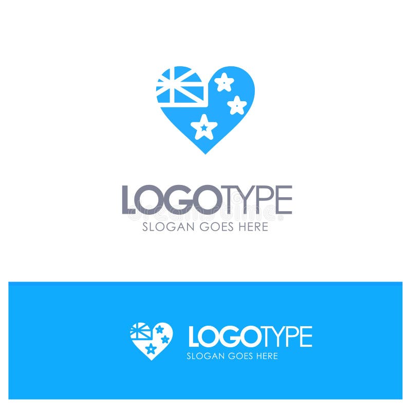 Australia, Country, Flag, Nation Blue Solid Logo with Place for Tagline ...