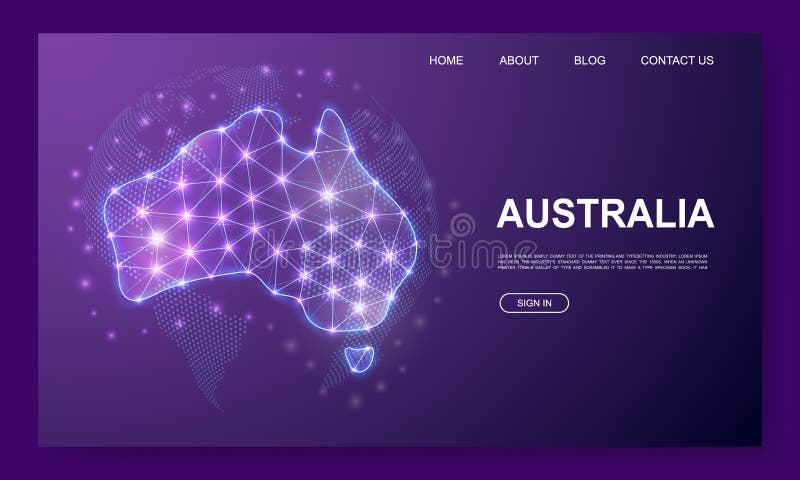 Australia 3d Low Poly Website Template. Australia Map Design ...