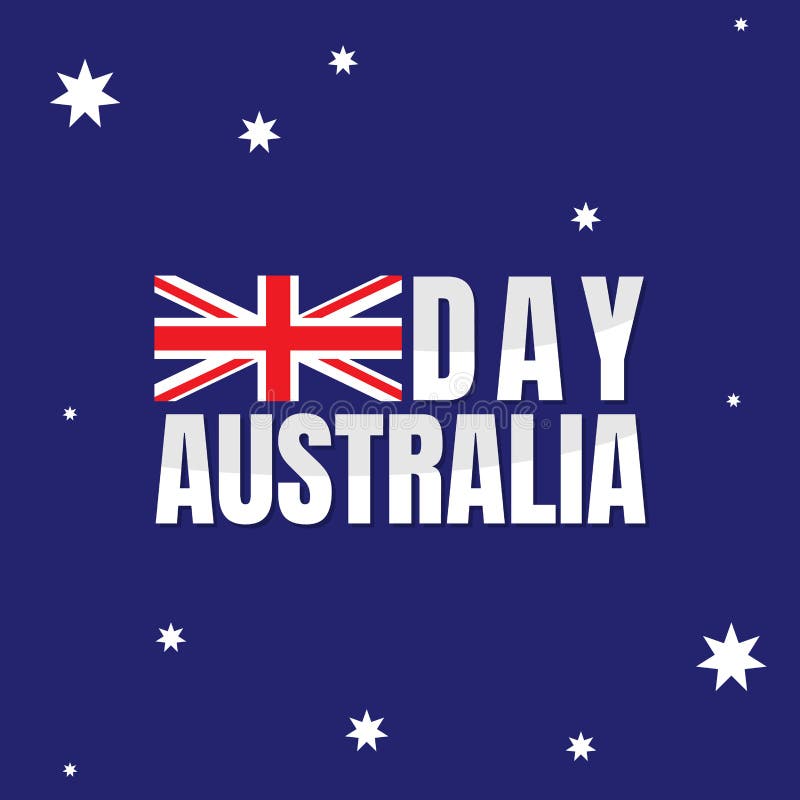 Australia Day Background Letter Shaped Flag Stock Vector - Illustration ...