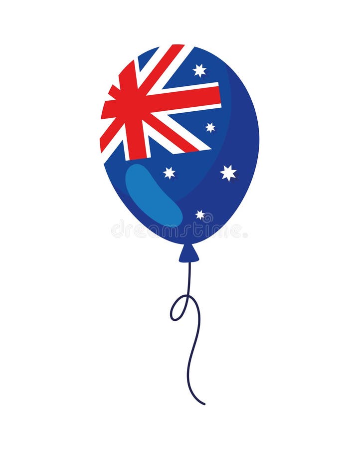 Australia Day Balloon with Flag Stock Illustration - Illustration of ...