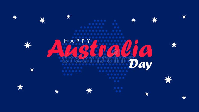 Australia Day Banner Template with Australian Map Background Stock ...