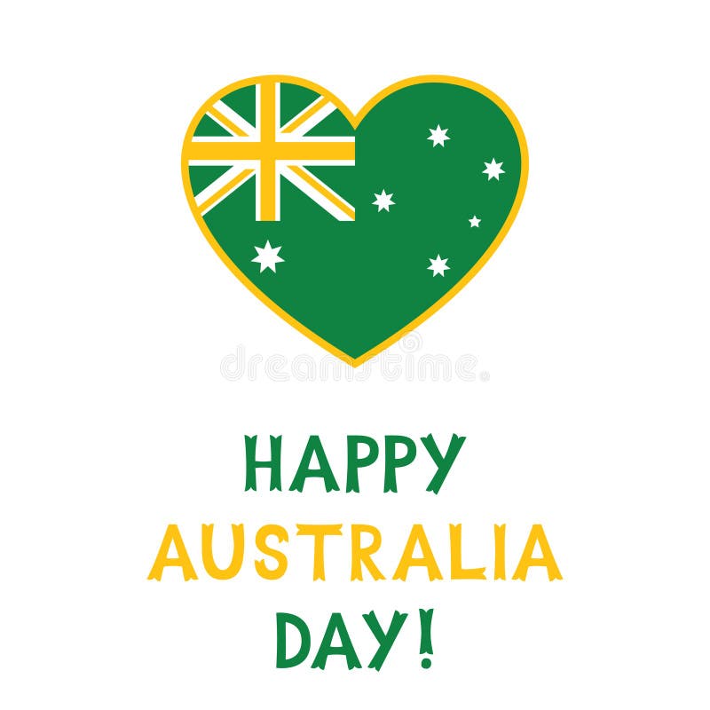 Australia Day Card, Text in Hand Lettered Font Stock Illustration ...